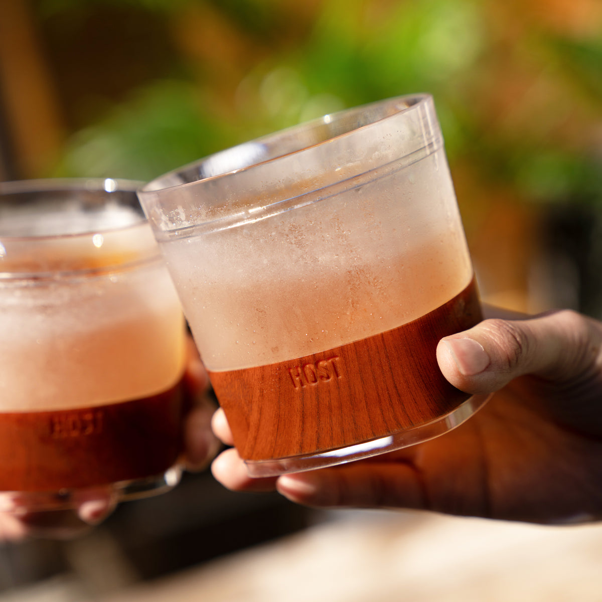 Host Freeze Cooling Cups Set of 2, Old Fashioned Glass with Silicone ...