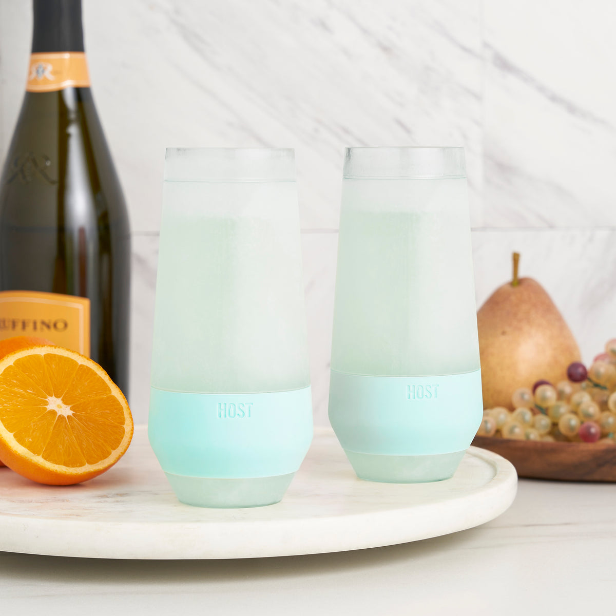 HOST Champagne Freeze Double-Walled Stemless Wine Glasses Freezer ...