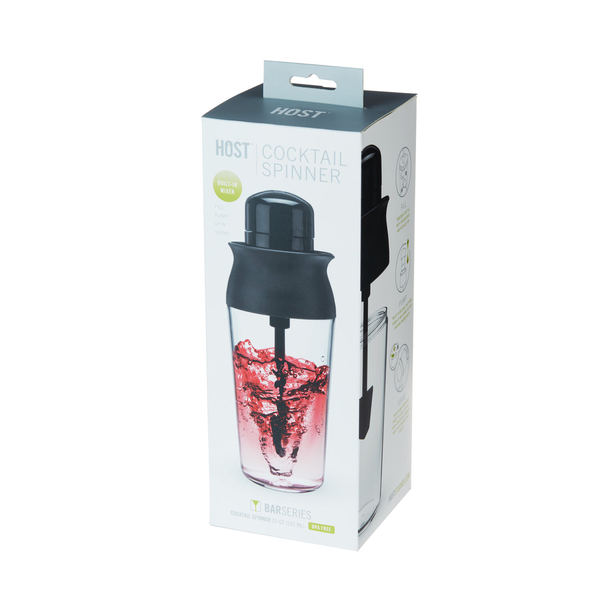 HOST Cocktail Spinner with Built In Strainer and Drip Free Pour Spout ...